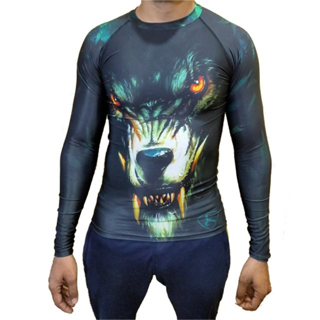 Men's Fight Wear MMA Gear BJJ MMA Long Sleeve Rash Guard - Compression ...
